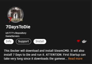 A Guide on how to install Ich777’s container (docker) on an Unraid server. – 7 Days to Die Admin ...